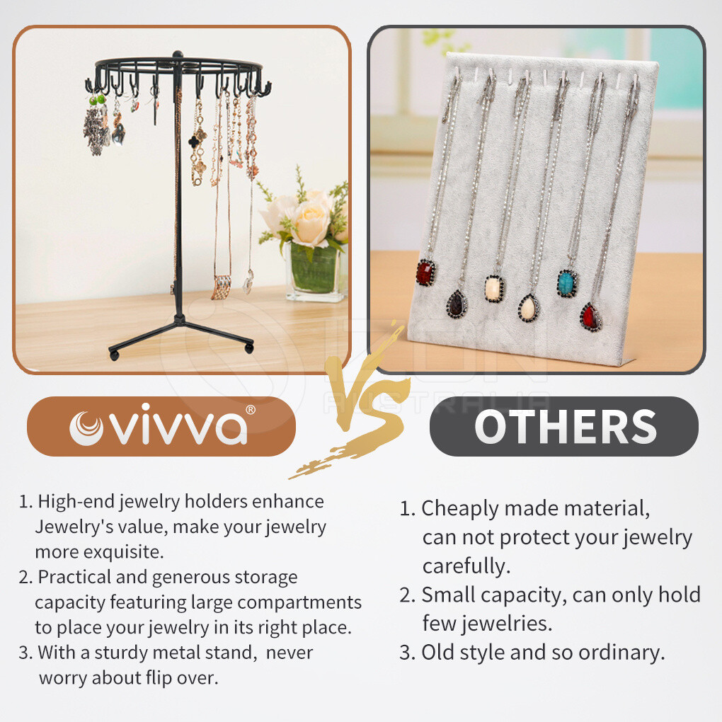 Jewelry Rotating Ring Display Holder Organizer Necklace Stand Rack 23 ...