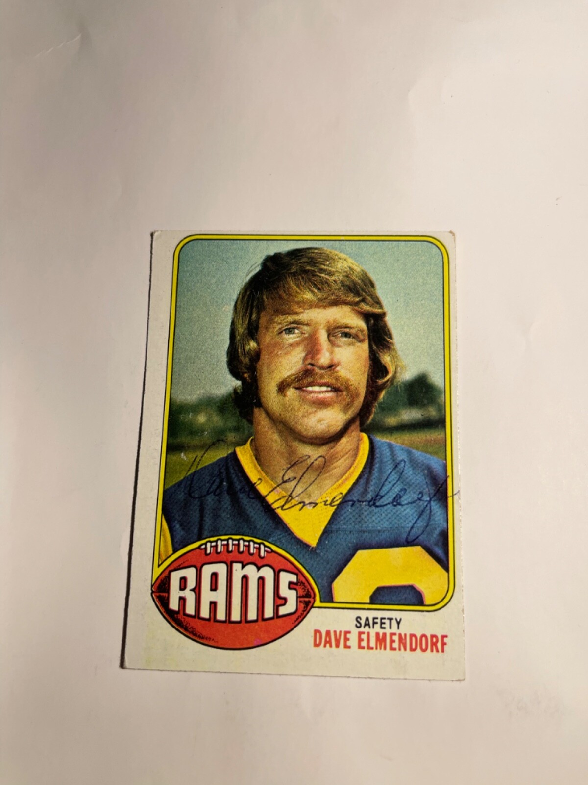 Los Angeles Rams DAVE ELMENDORF Signed Card | eBay