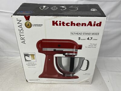 KitchenAid KSM150PSER Artisan Empire Red 5 Qt. 10-Speed Tilt-Head Stand ...