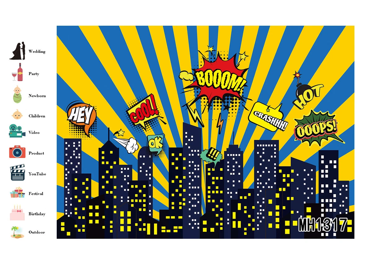 Superhero City Backdrops
