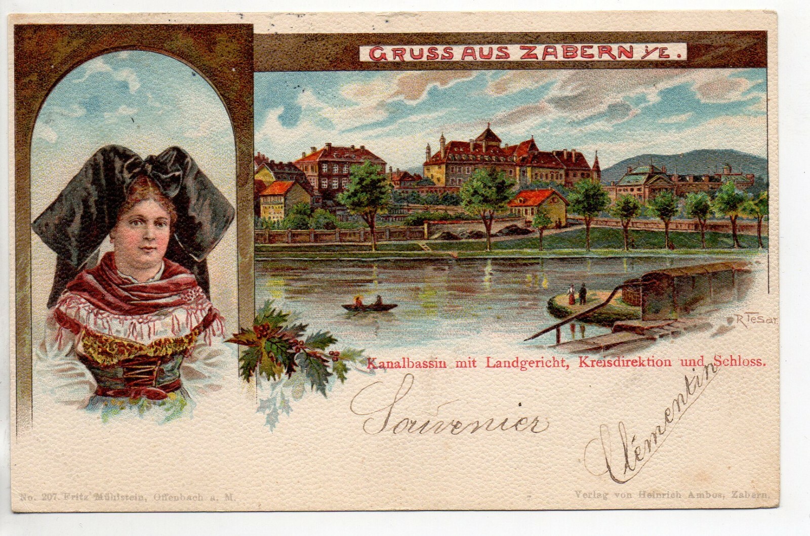 SAVERNE ZABERN Alsace Bas Rhin CPA 67 carte gruss aus ..Alsacienne ...