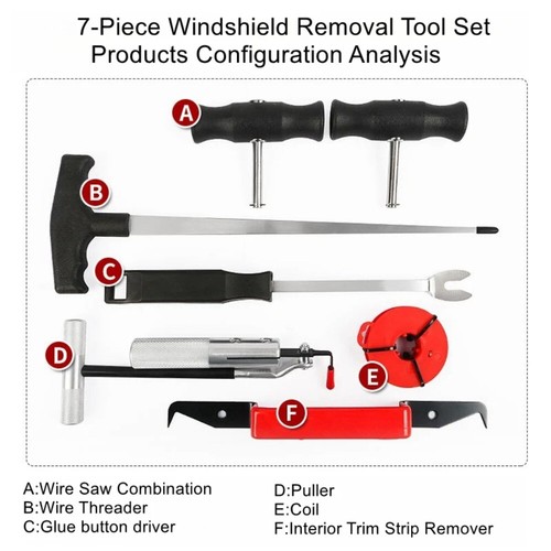 Change Car Windshield Removal Tool Wire Rope Puller Handle Remover ...