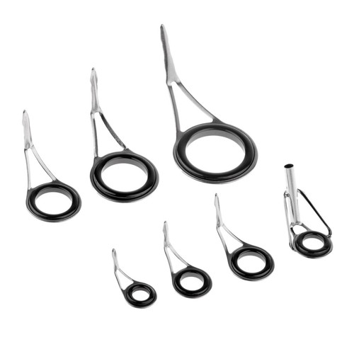 7pcs Mixed Size Fishing Rod Guides Tips Single Leg Line Ring Rod Repair ...