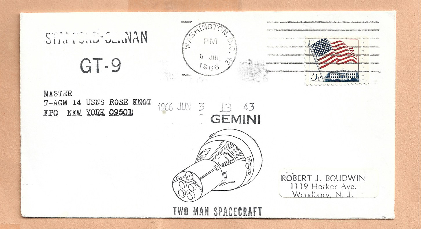 GEMINI 9 LAUNCH JUN 3,1966 WASH DC USNS ROSE KNOT SPACE COVER NASA | eBay
