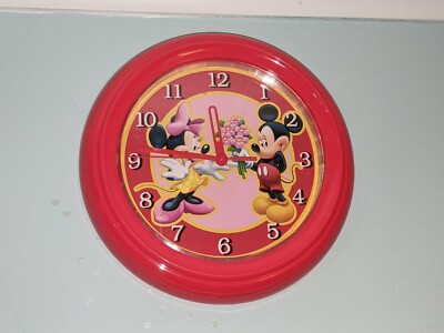 Mickey And Minnie Mouse Plastic Wall Clock Red Disney | eBay