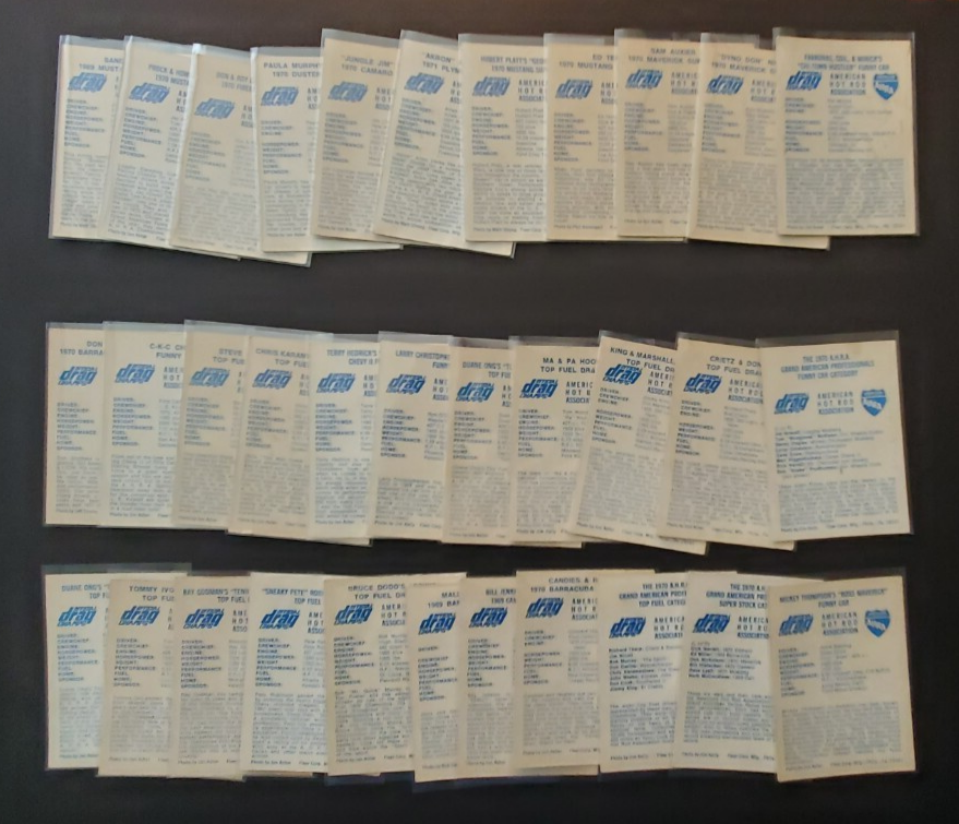 1971 AHRA Drag Champs Trading Cards Lot of 33 Fleer VG | eBay