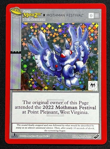 2022 MetaZoo x Mothman Festival Mothman Promo Jett Yates | eBay