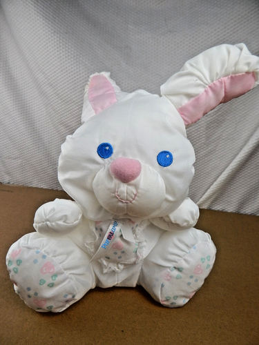 Fisher Price Puffalump White Bunny Rabbit Plush 1994 Rattle Heart 10 ...