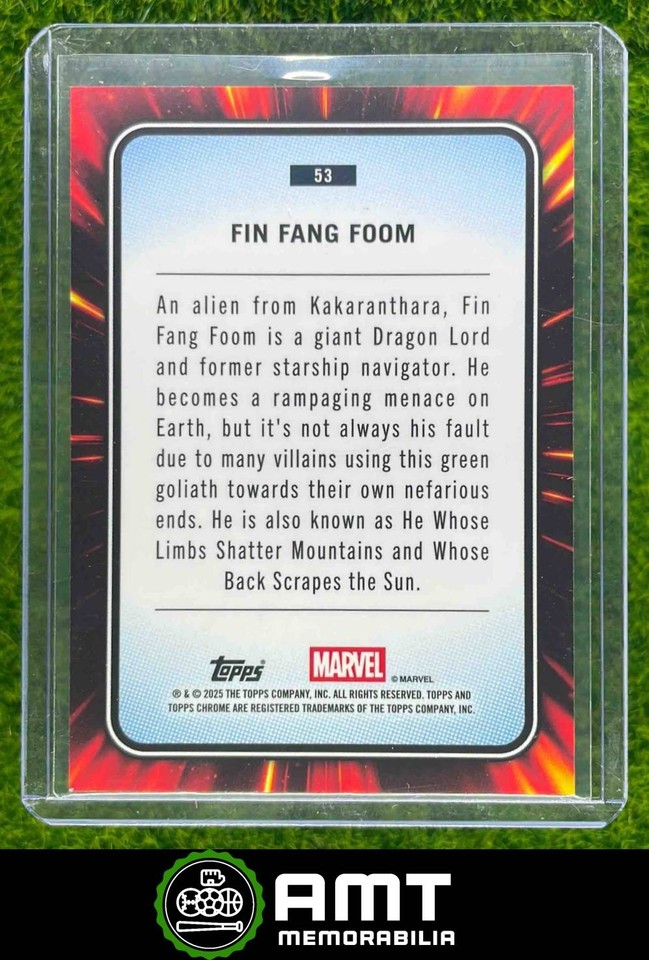 2025 Topps Chrome Marvel Sapphire #53 FIN Fang Foom Gold 15/50 | eBay