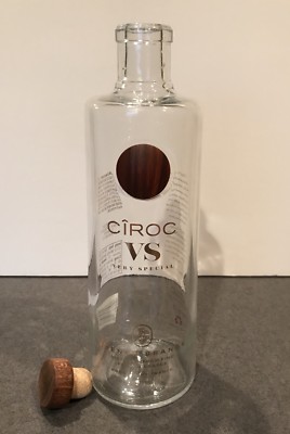 EMPTY Ciroc VS Very Special FRENCH BRANDY W/ Wood Cork Ciroc Brown ...