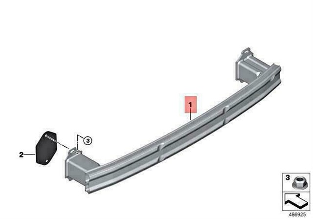 2018-2019 BMW X2 Rear Bumper Reinforcement Impact Bar 51127426444 18 19 ...
