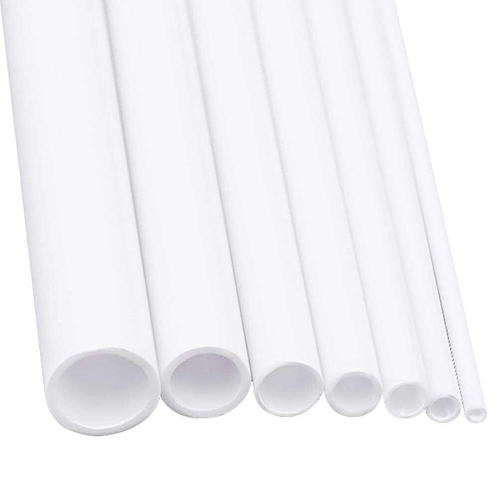White ABS Round Hollow Tube Dia 2~8mm Plastic Pipe Long 25cm ...