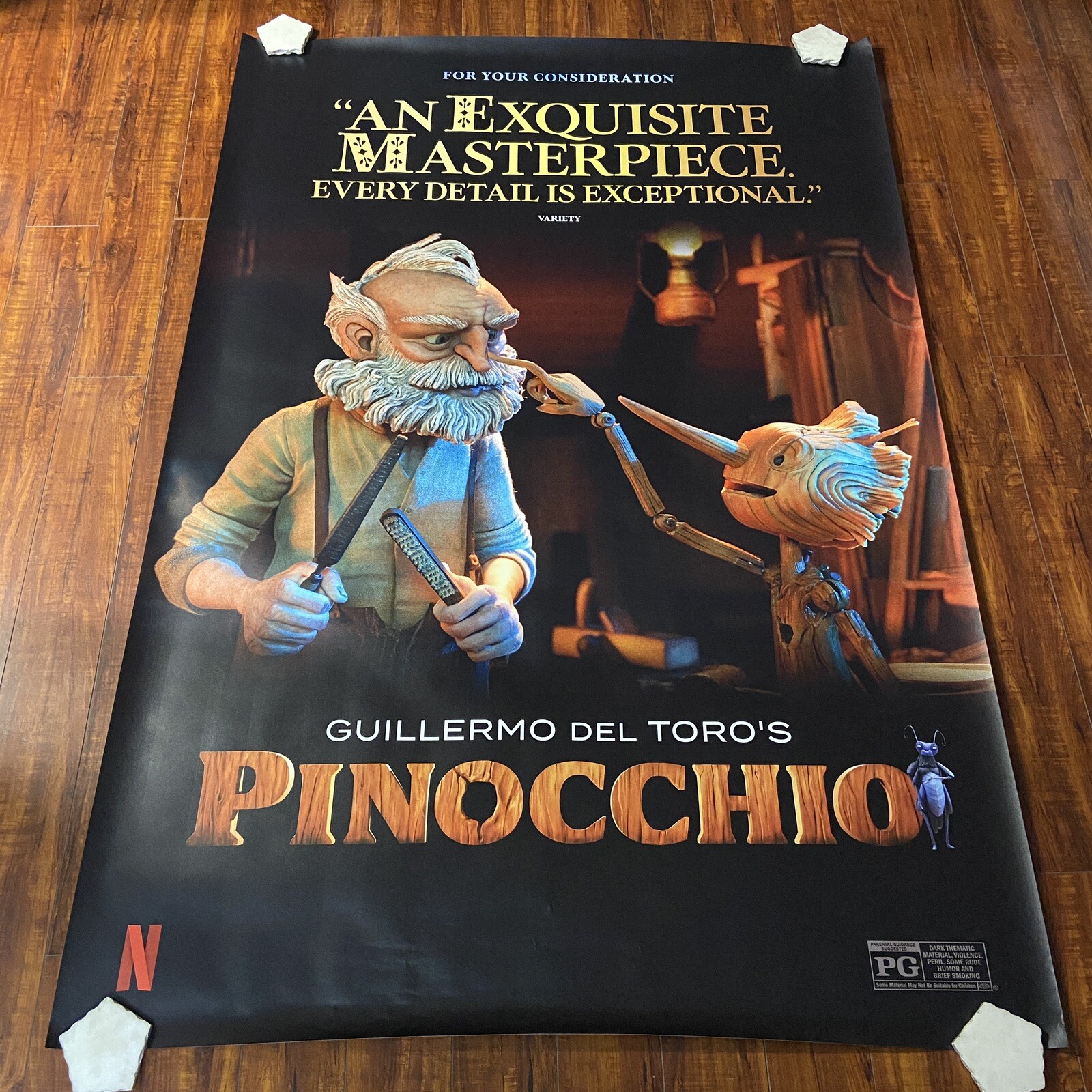 PINOCCHIO FYC*Guillermo Del Toro NETFLIX ORIGINAL BUS STOP MOVIE POSTER ...