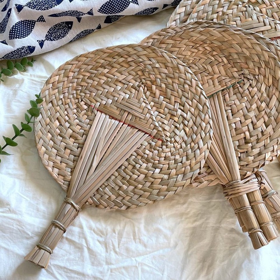 Handmade Fans Handheld Straw Fan Summer Hand Fans Home | eBay