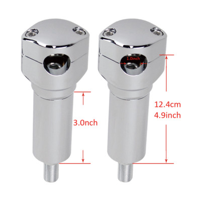 5" Tall Chrome 1.25" Clamping Riser Kit for Harley Softail Springer ...