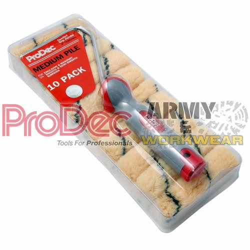 ProDec 10 Pack Of 4" Inch Acrylic Mini Paint Rollers & Frame Emulsion ...