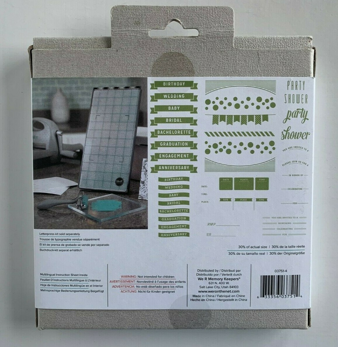 We R Memory Keepers Letterpress Plates Whimsy Invite 40 Piece Set | eBay