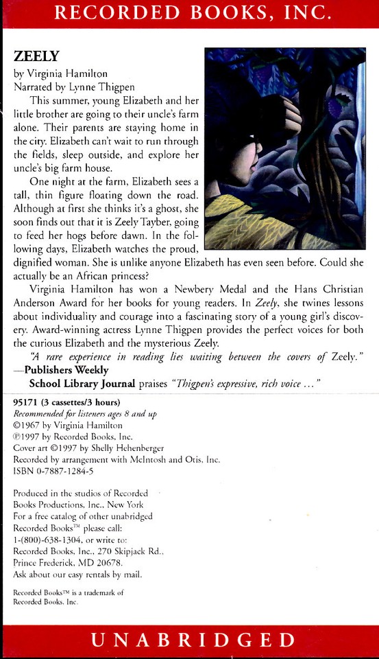 Zeely by Virginia Hamilton (2002 Cassette Unabridged) Recorded Books Ex ...