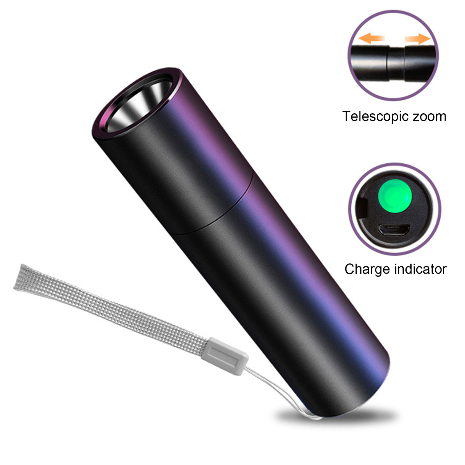 1 Set Pocket Torchlight Compact Size Long Irradiation Range Mini ...