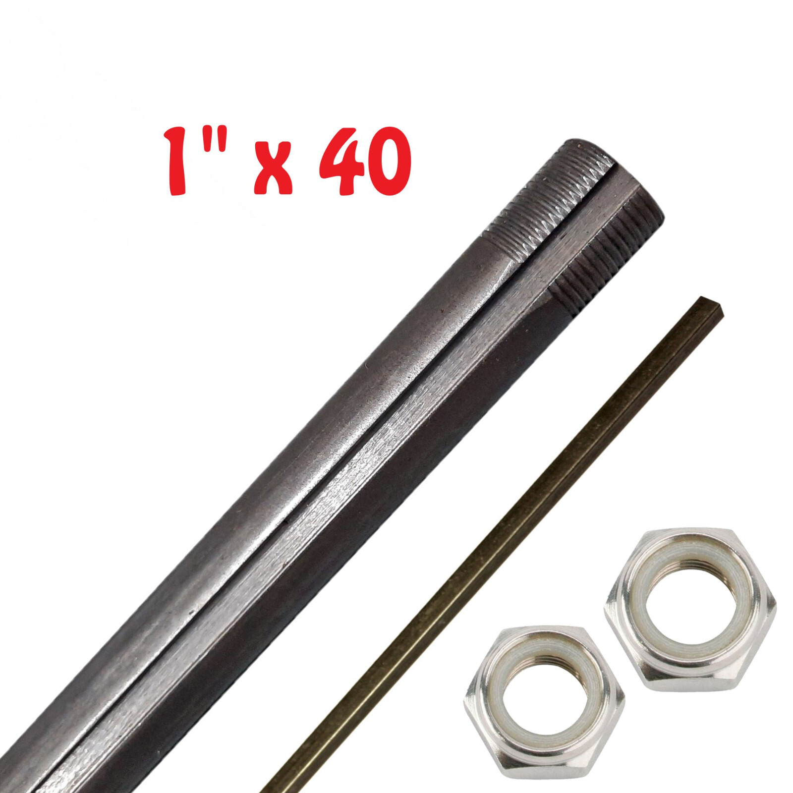 1" x 40" Live Axle with 1/4" Keyway Go Kart, Drift Trike, Mini Bike ...