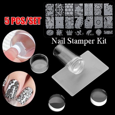 for Nail Clear Silicone Nail Stamper Nail Stamp Kit French Tip Nail ...