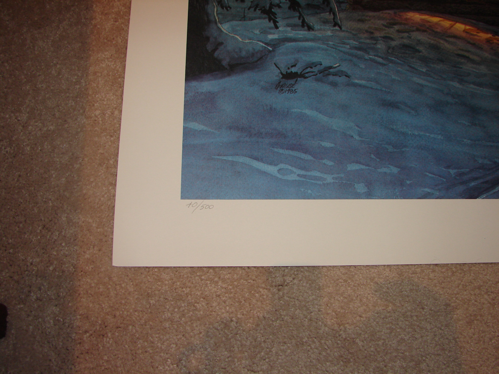 Charles Gause Limited Edition Signed & # "A Night On the Trapline "40/ ...