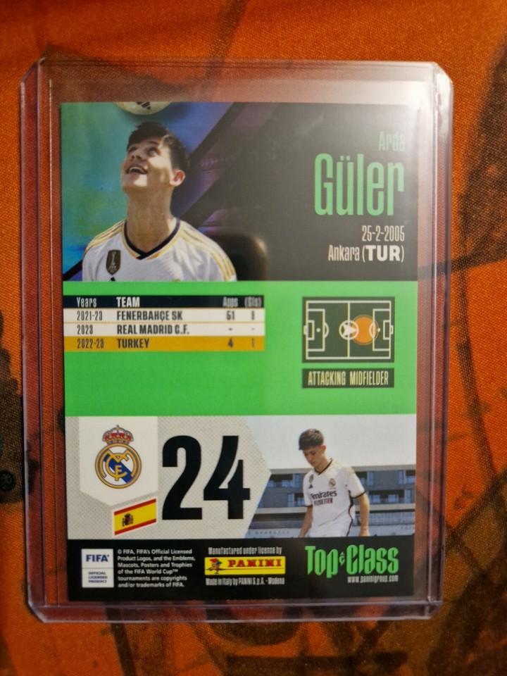 ARDA GULER 2024 Panini FIFA TOP CLASS Soccer Collection New Sensation ...
