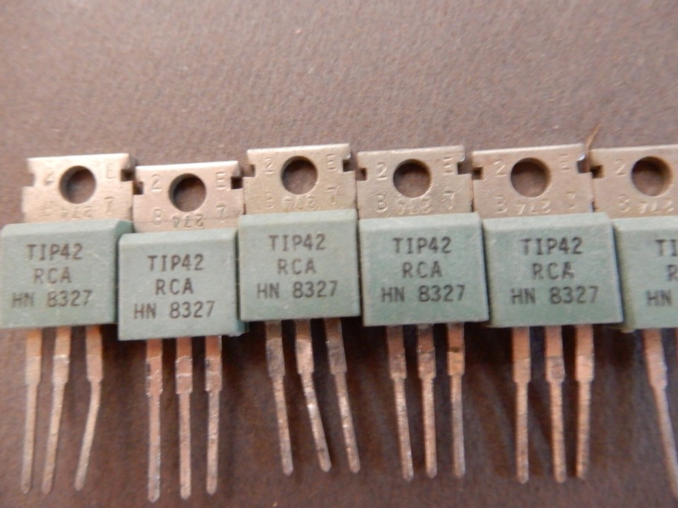 RCA TIP42A green Transistors Qty 6 NOS Silicon PNP | eBay
