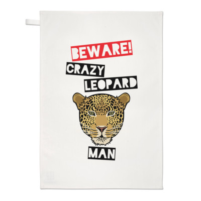 Attenzione Panno Da Cucina Leopardo Pazzo - Animale Divertente | eBay