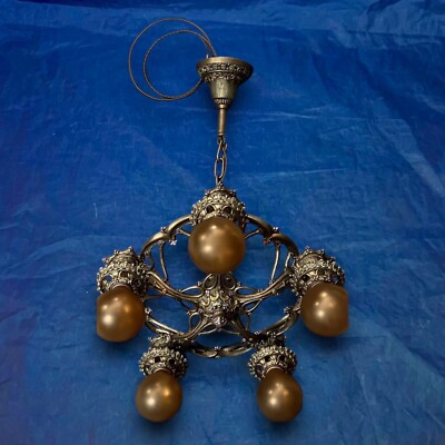 Rewired FIVE Socket light Fixture beautiful Finish Nice! KB-3 | eBay