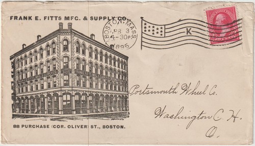 1895 Boston mass mc cl Advt Illust Frank Fitts Mfg & Supply Co (c135 ...