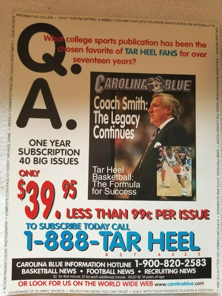 1997-98 John Kilgo's Carolina Basketball Magazine (Final Four) | eBay