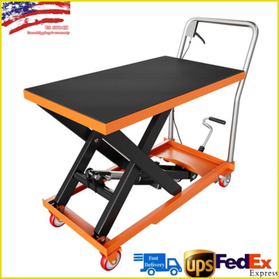Hydraulic Lift Table Cart 500 Lbs Manual Single Scissor Lift Table Up ...