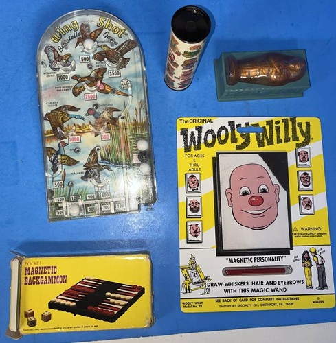 Vintage Toy Lot Wooly Willy, Wing Shot, Backgammon, Mummy, Kaleidoscope ...