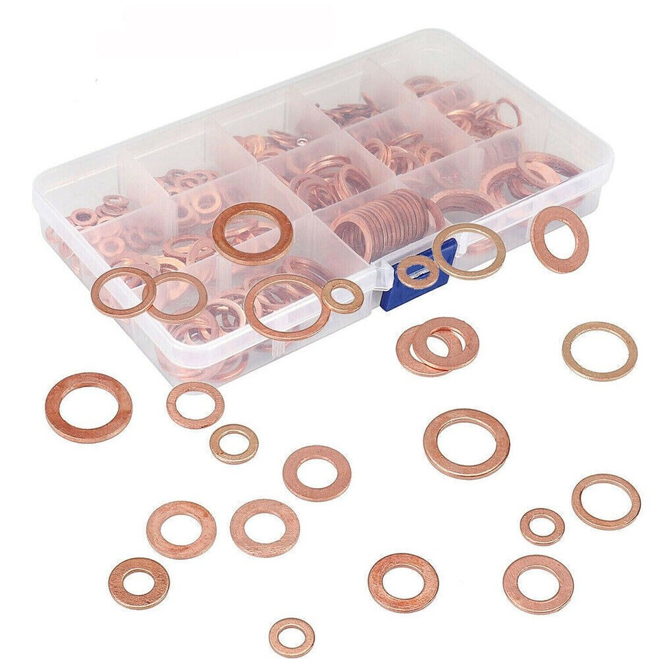 300x copper rings sealing ring assortment set copper seals oil drain ...