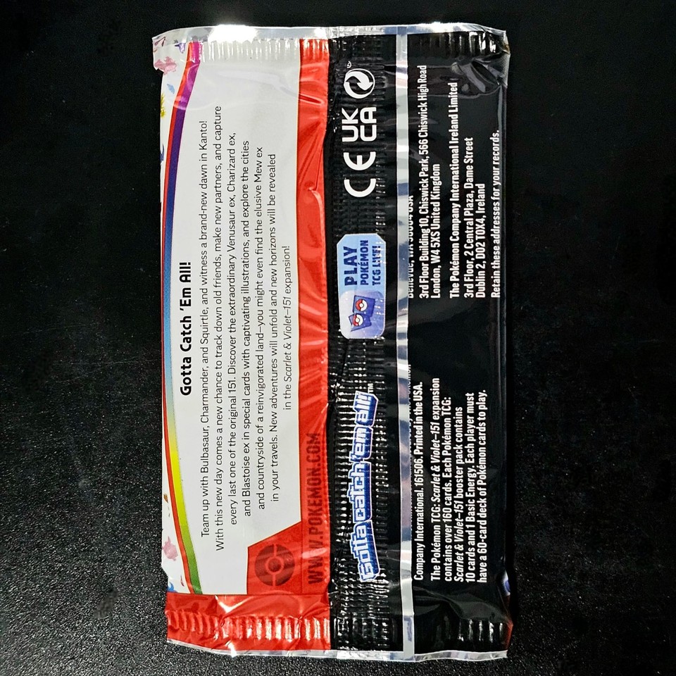 151 Single Booster Pack Sealed - ENGLISH Scarlet & Violet Pokemon TCG ...
