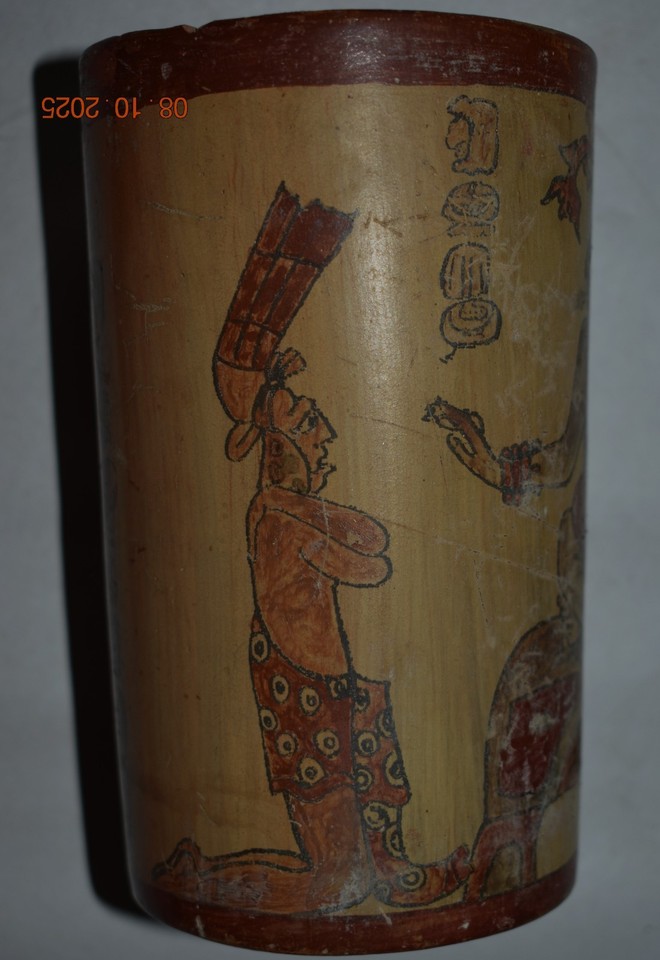 BEAUTIFUL MAYAN VASE, GLYPHS AND GODS 7" | eBay