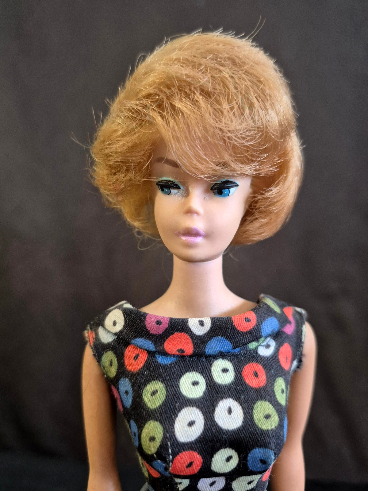Vintage Bubble Cut Barbie in Apple Print Dress #917 Near Mint Smoke ...