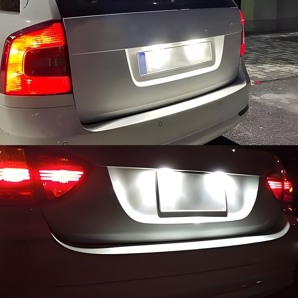 2x White LED License Number Plate Light Lamp For Skoda Octavia 1Z ...
