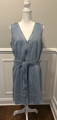 NEW Ann Taylor Weekend Collection Belted Flare Denim Dress Size 12 NWT ...