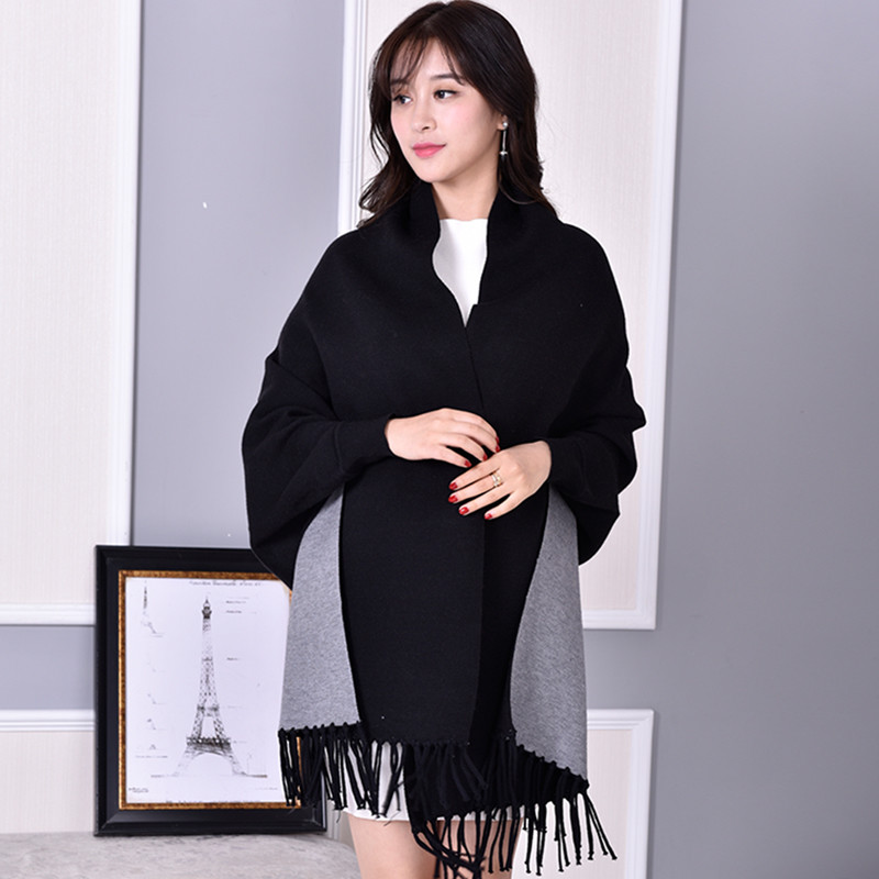Poncho Women Shawl Cape Winter Wrap Warm Cloak Fashion Soft With ...