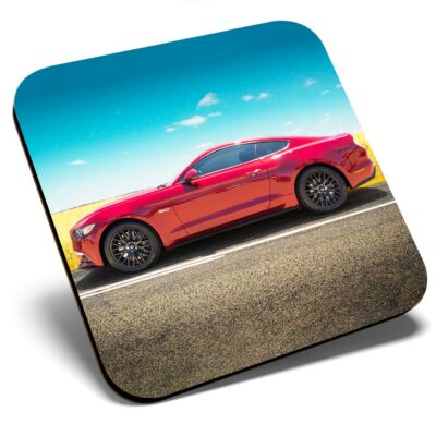 Square Single Coaster - Awesome Red Muscle Car Automobile #8569 | eBay ...