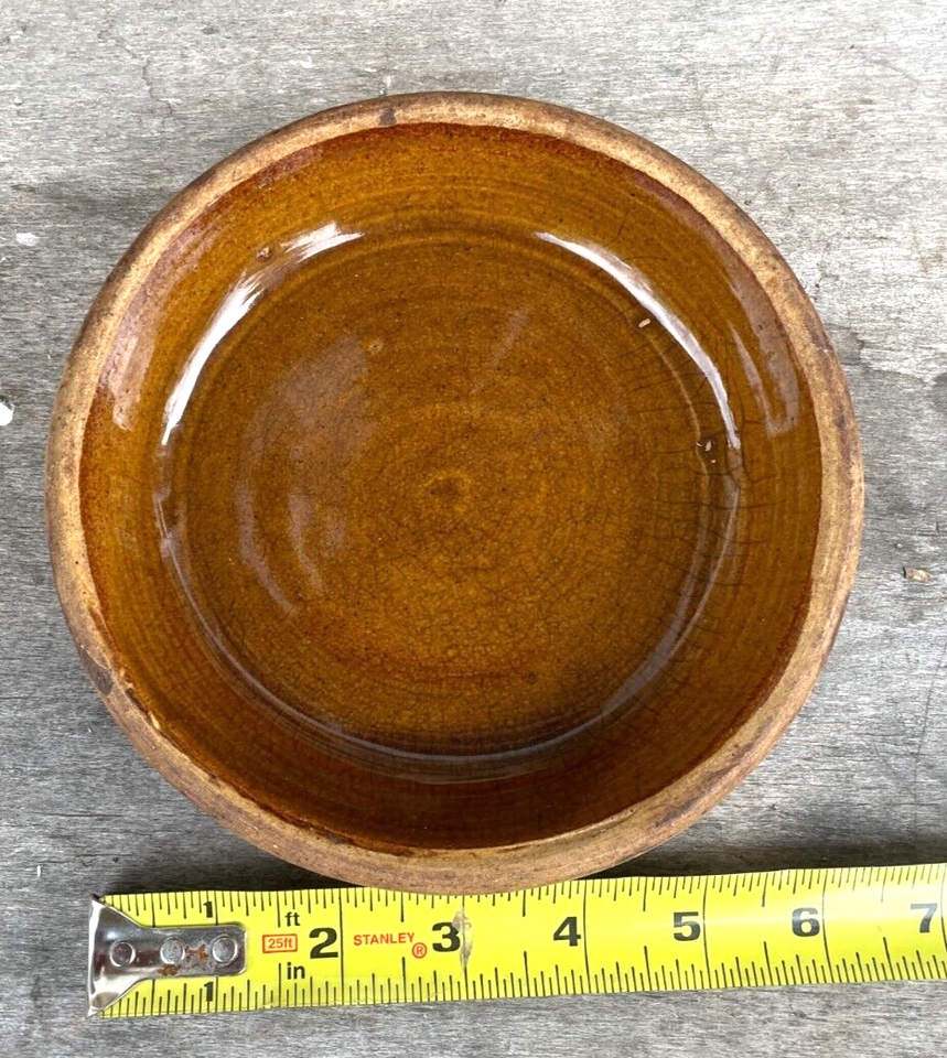 Antique Redware Earthenware PA Pottery Pie Plate Dish Bowl Primitive ...