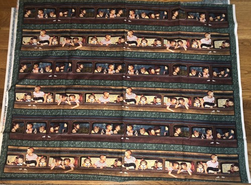 Norman Rockwell Cotton Fabric The Saturday Evening Post Bus Train ...