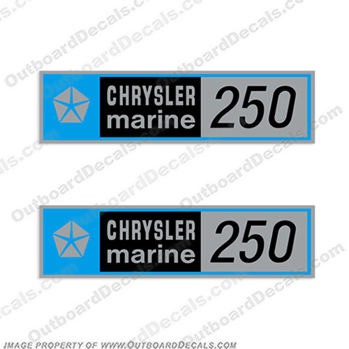 Fits Chrysler Marine 250 Boat Engine Decals (Set of 2) | eBay