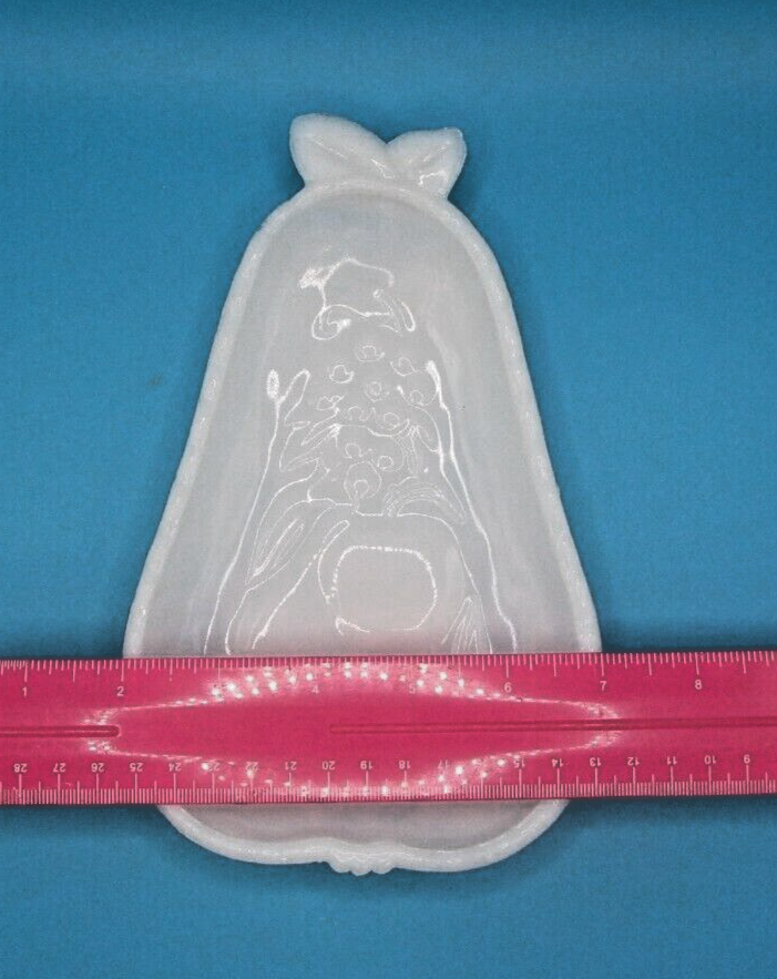 Milk Glass Pear Shaped Dish Spoon Rest Candy Trinket Hazel-Atlas White ...