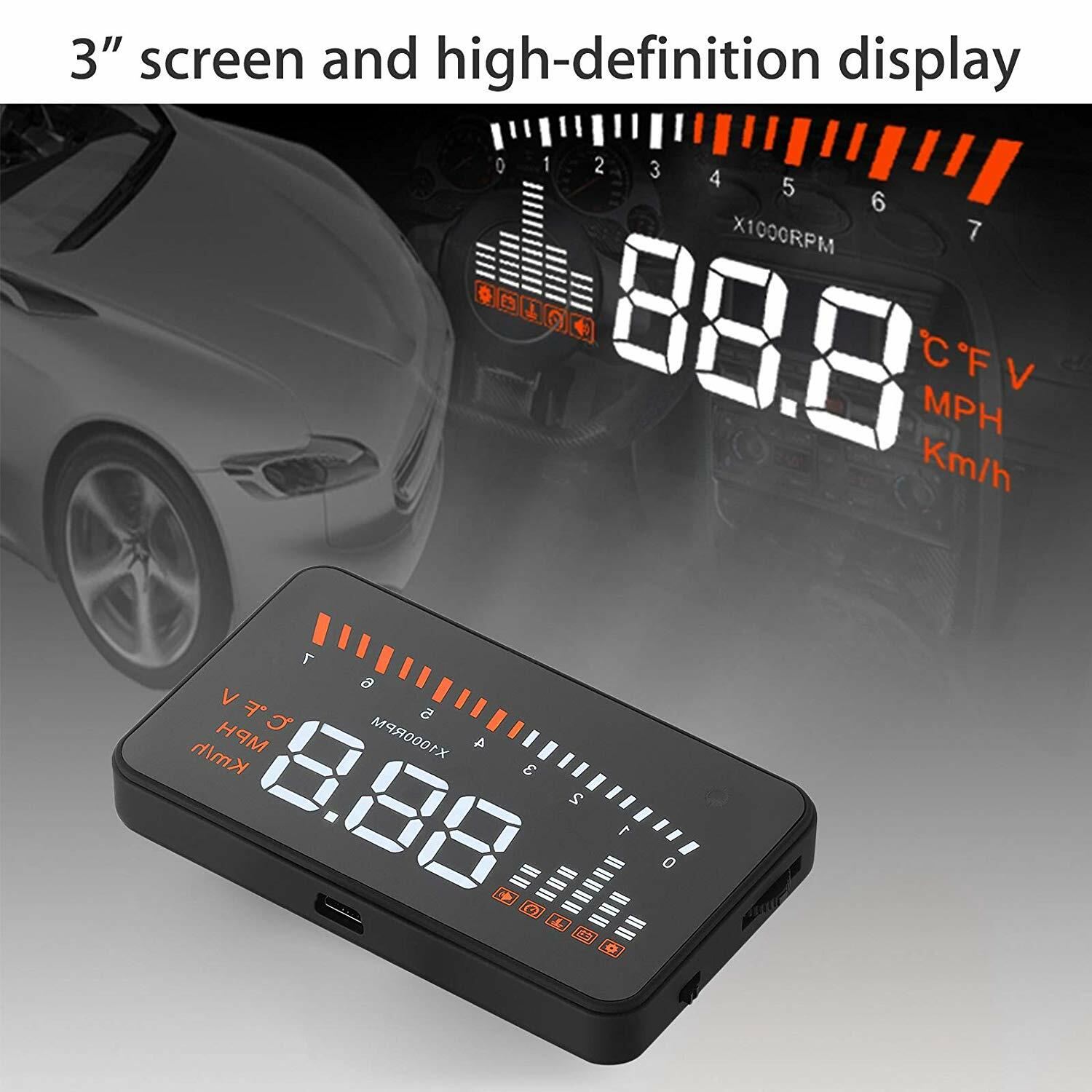 X5 Car HUD Projector Head Up Display OBD2 EOBD Speedometer Over Speed ...