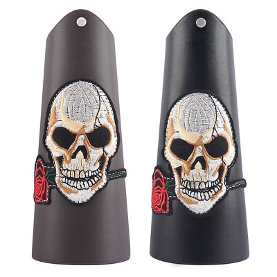 Mens Skull Leather Gauntlet Armband Halloween Cosplay Wristband ...