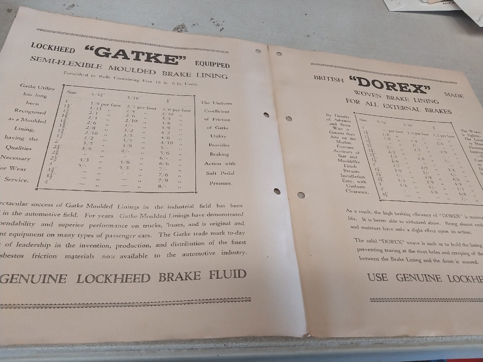 1935 ? GATKE & DOREX BRAKE PARTS Catalogue | eBay Australia
