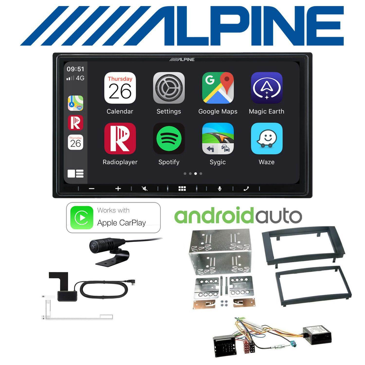 Alpine Radio Apple CarPlay für Volkswagen VW T5 Transporter 03-15 inkl ...